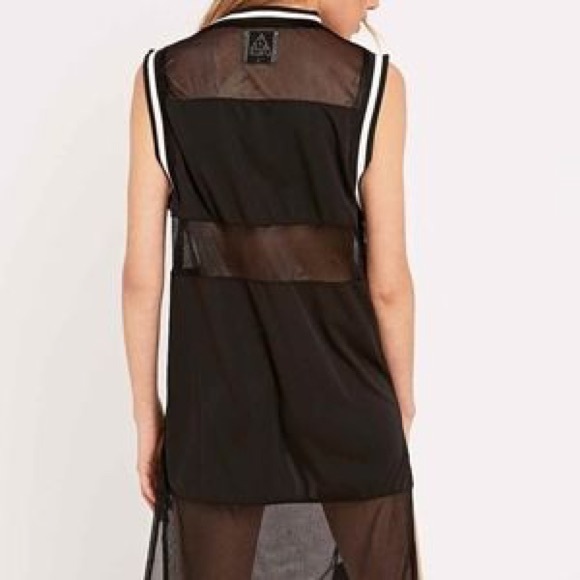 UNIF | Dresses | Jersey Slit Dev Sheer Panel Dress In Black Unif | Poshmark
